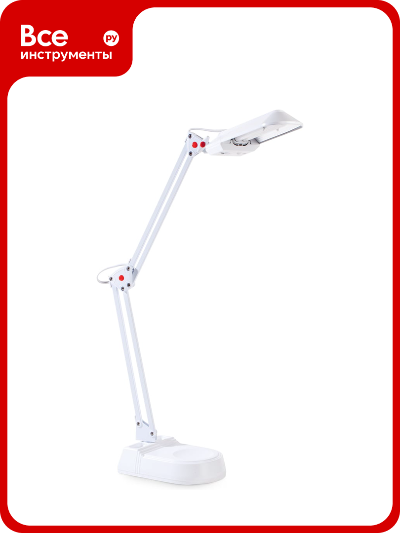 Светильник настольный белый Camelion KD-017A 3277, металл, с возможностью регулировки высоты