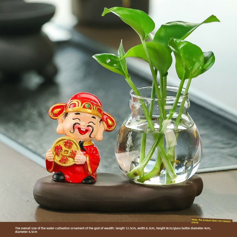 Керамическая ваза для водного пропагатора с дизайном медных монет для мини-растений на рабочем столе