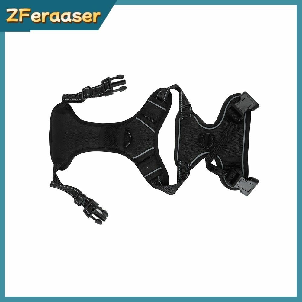 Собачья упряжь, светоотражающая, регулируемая, дышащая, для дрессировки, черный