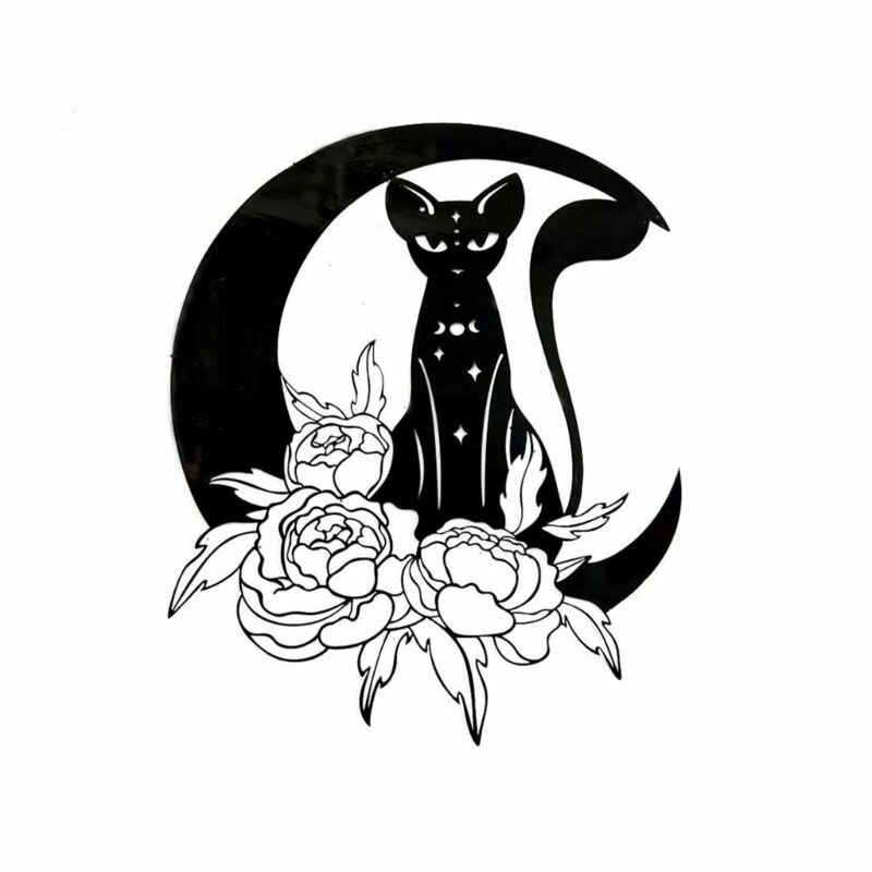 Уникальное черное металлическое настенное украшение ручной работы в форме кошки для дома, спальни, гостиной, офиса, гостиничного декора