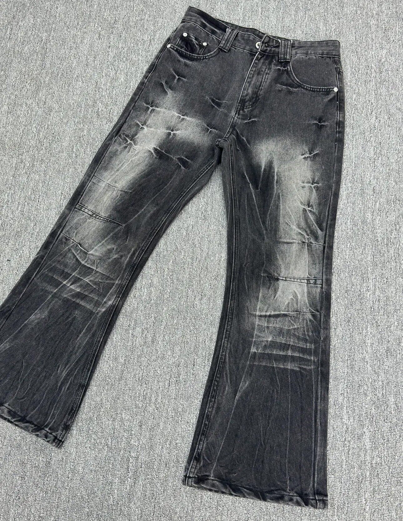 MON Джинсы Мужские Прямые Светлые Гонконгские Подростковые Кроп Деним, Размер_M