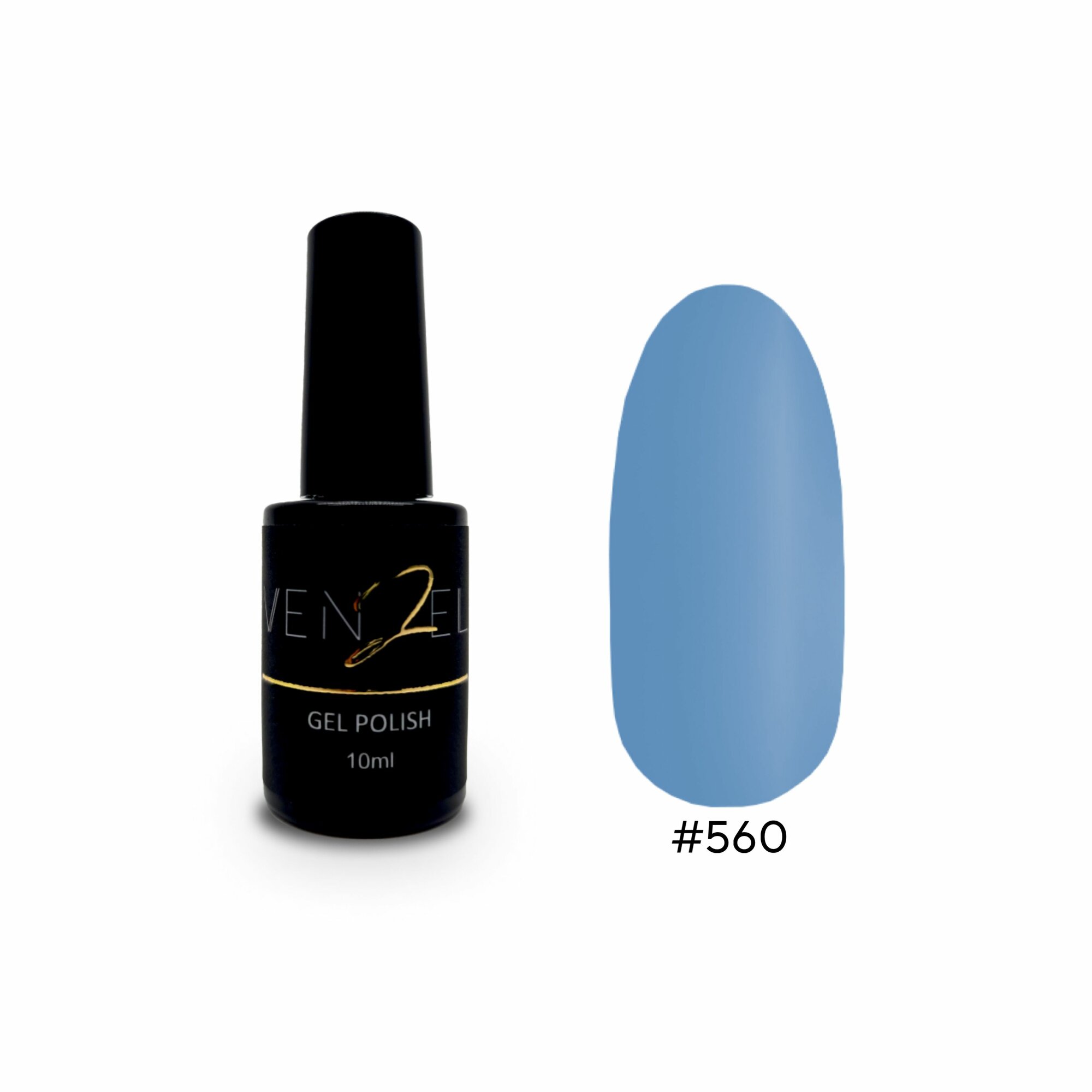 Venzel-560 голубой гель-лак для ногтей плотный 10ml