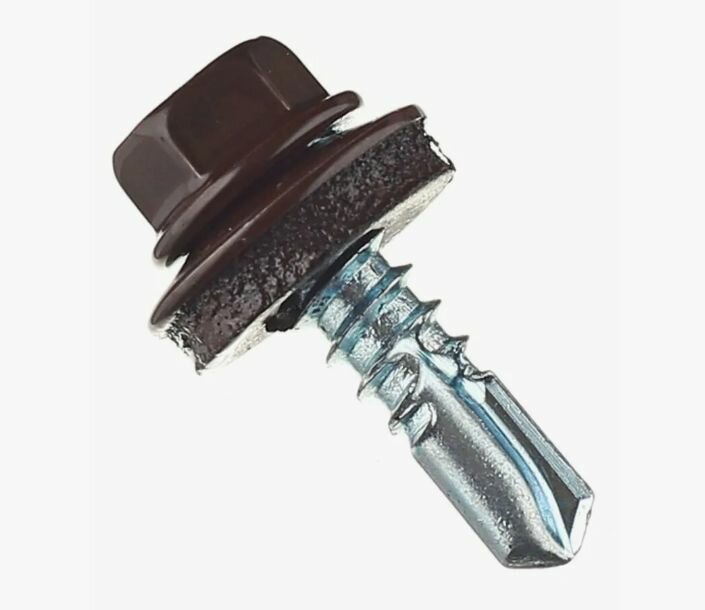 Саморез кровельный 5,5х19 мм, (250шт) RAL 8017 (Темно-коричневый)