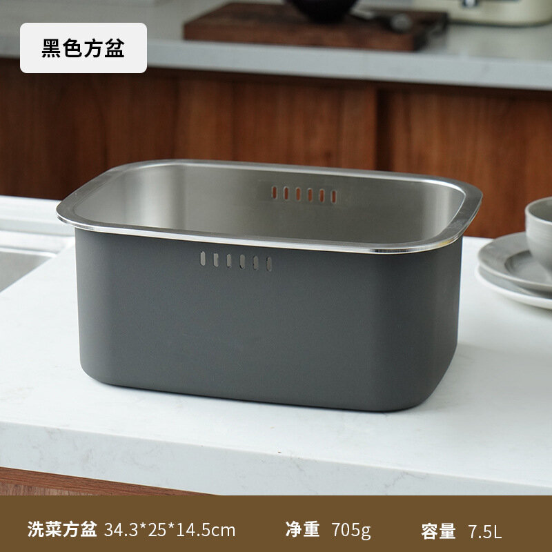 Японская большая миска для мытья овощей, корзина для слива воды с фруктов и овощей, многофункциональная сетчатая корзина для жарки из нержавеющей стали 304, фильтрующая корзина для жарки.