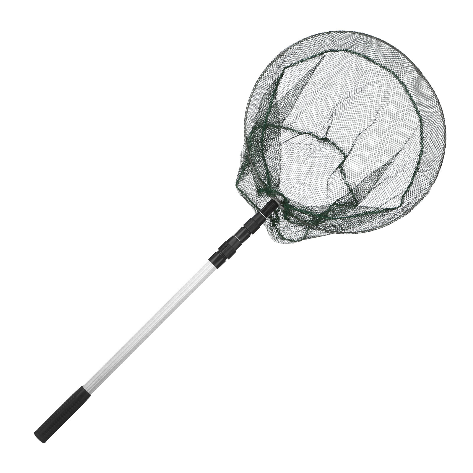 Рыбацкая сетка для вылова Telescoping из алюминиевого сплава 170cm/210cm, диаметр кольца 40cm, глубина 38cm, вес 256.6g/293.3g, 3 секции, длины телескопирования 99.5cm/114.5cm, материалы алюминиевый сплав+резина+ПВХ, размер упаковки