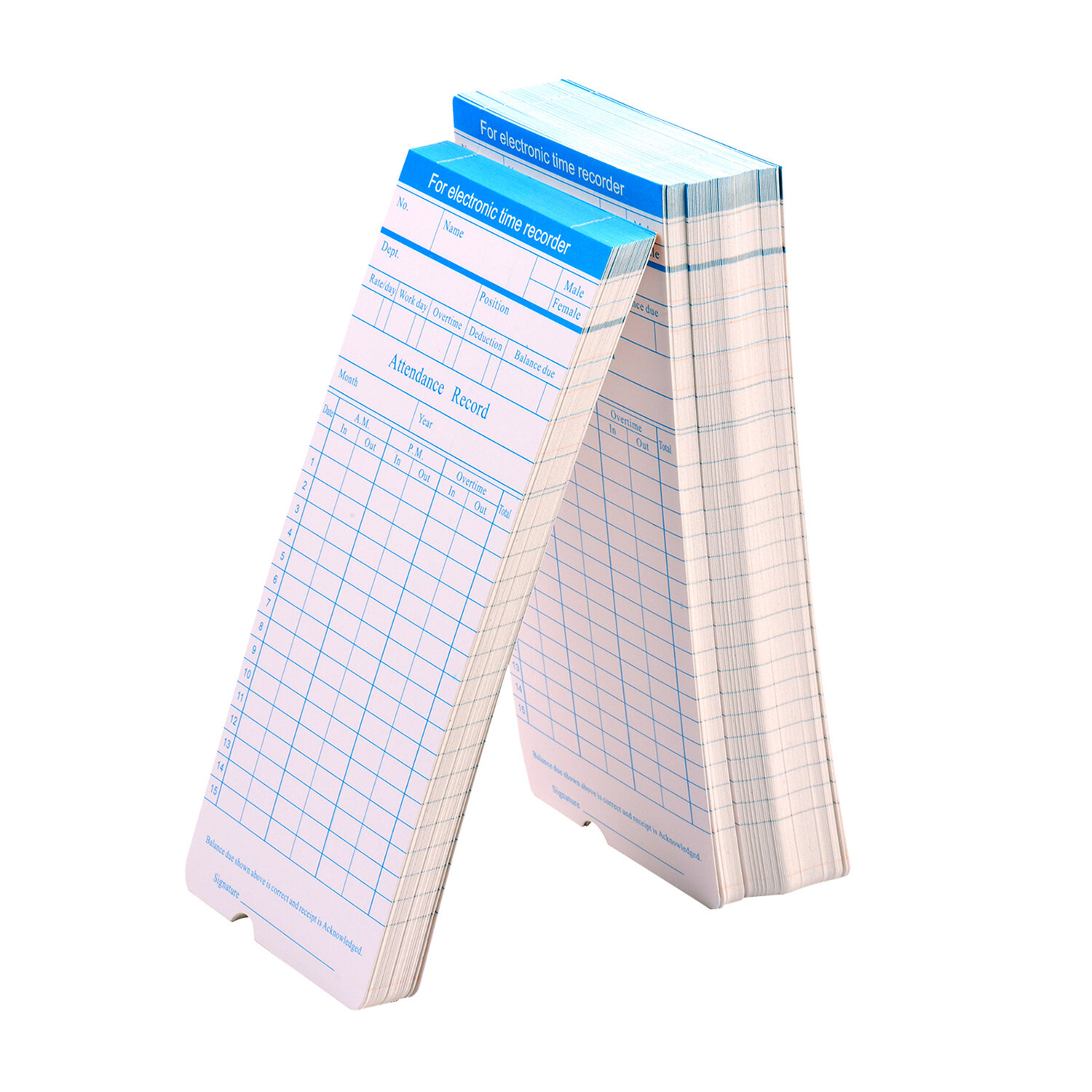 90 штук в упаковке Карточки учёта рабочего времени Месячные Двусторонние 18.5 * 8.5 см Для сотрудников Прибор учёта времени Треккер посещаемости