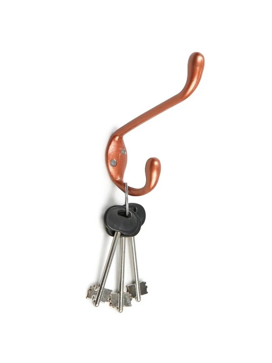 Мебельный крючок с двумя крюками из меди