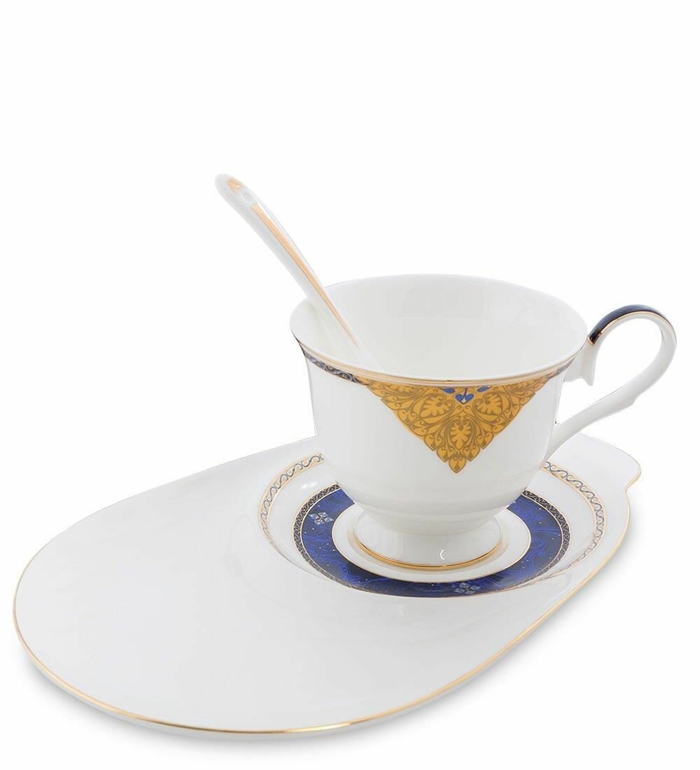 Чайная пара Золотой Палермо (Gold Palermo Pavone) JK-198 Pavone Италия Фарфор