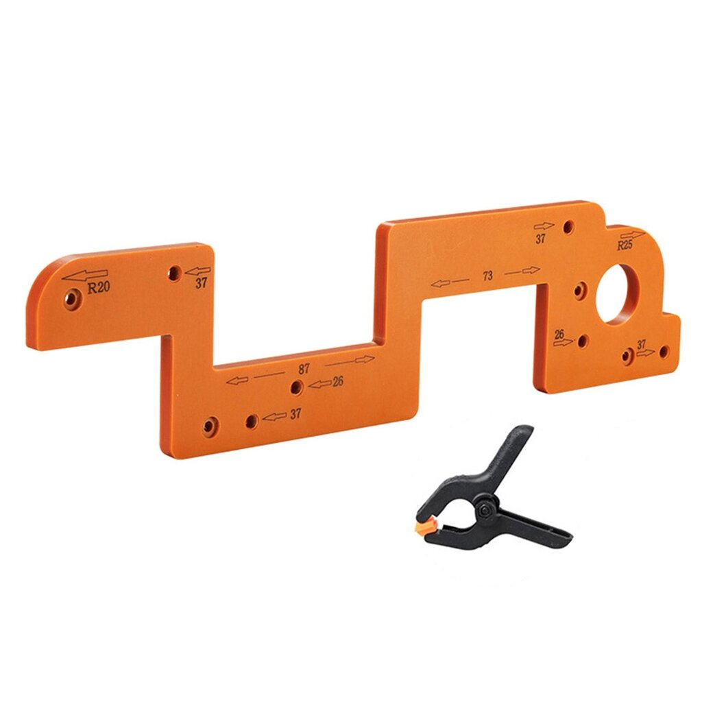 Многоцелевой шаблон для деревообработки, вырезы под выключатели и скругления