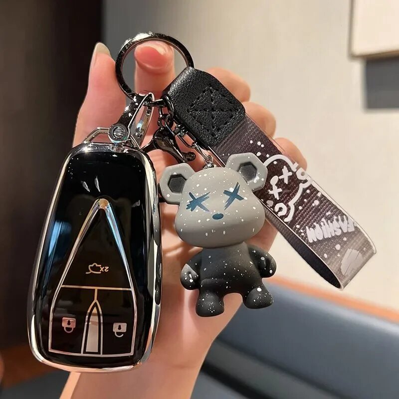 Чехол для автомобильного ключа Changan UNIT UNIK CS35PLUS CS35 CS55 CS75 Plus Eado UNI-T UNI K Oushang Oshan X5 X7 EV Брелок для ключей 18 Black 3Buttons