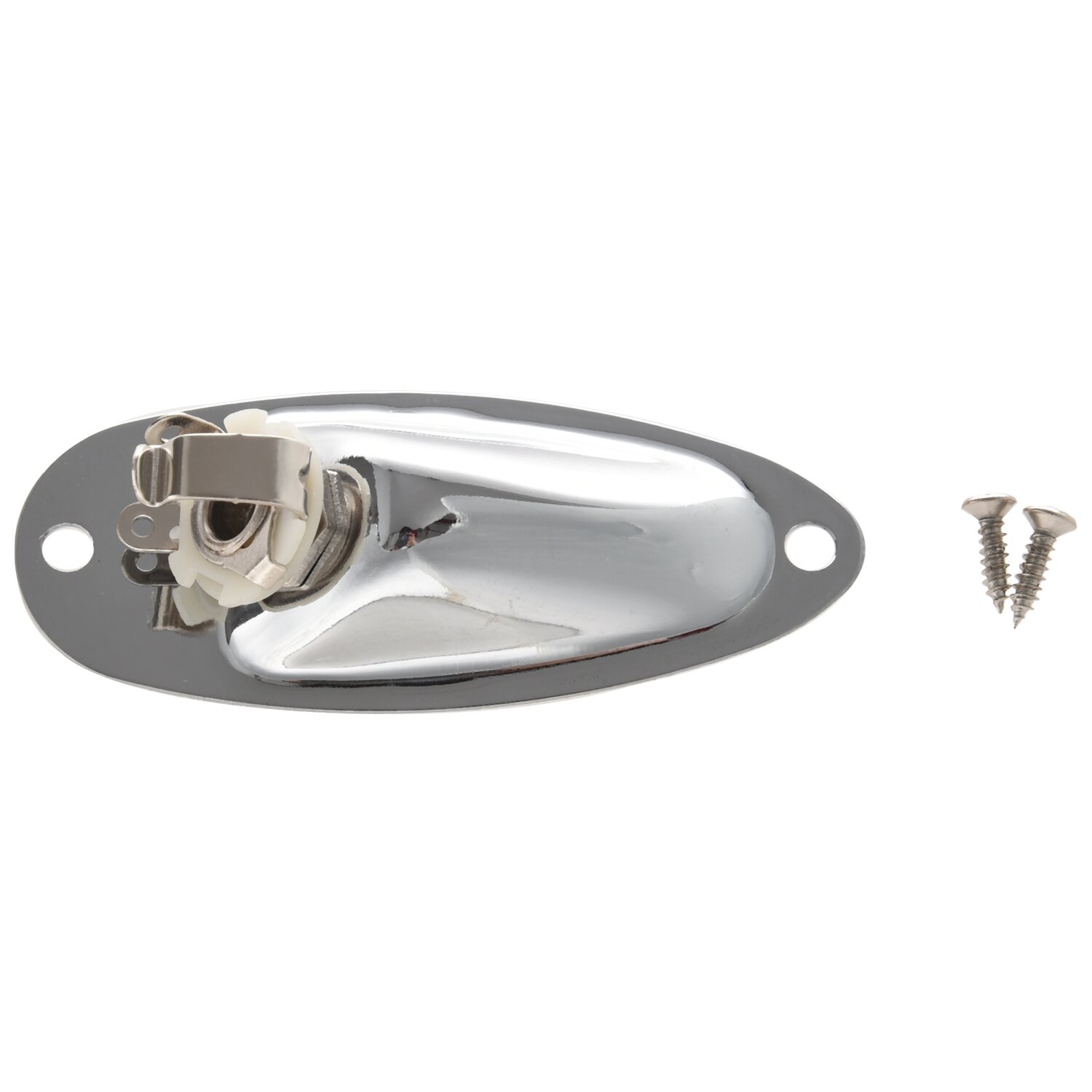 1 шт. Лодка гитарный джек 1/4 дюйма пластина гнездо 6.35 мм хром серебристый