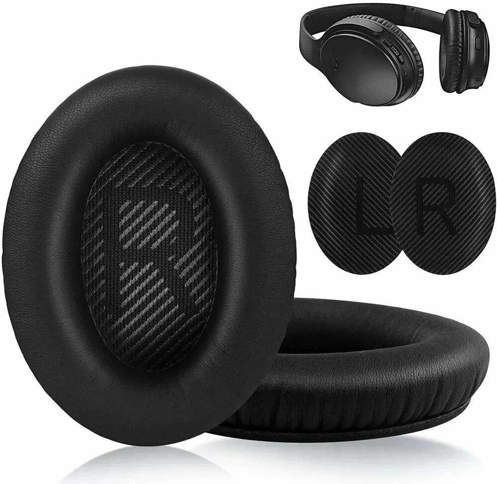 Амбушюры для наушников BOSE QuietComfort 35 и QuietComfort 35 II, QC35, QC45 (кожа)