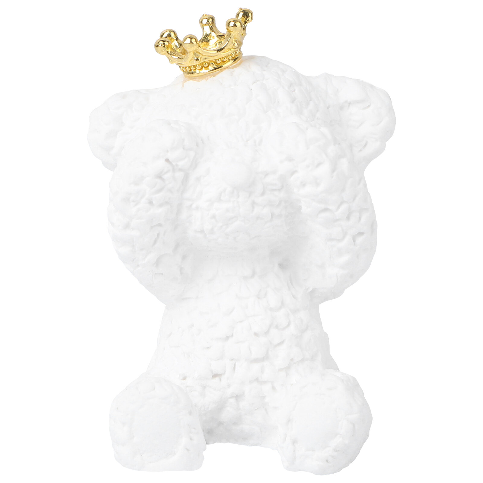 Белые гипсовые фигурки медведей для автомобильного и домашнего украшения, набор из 3 шт