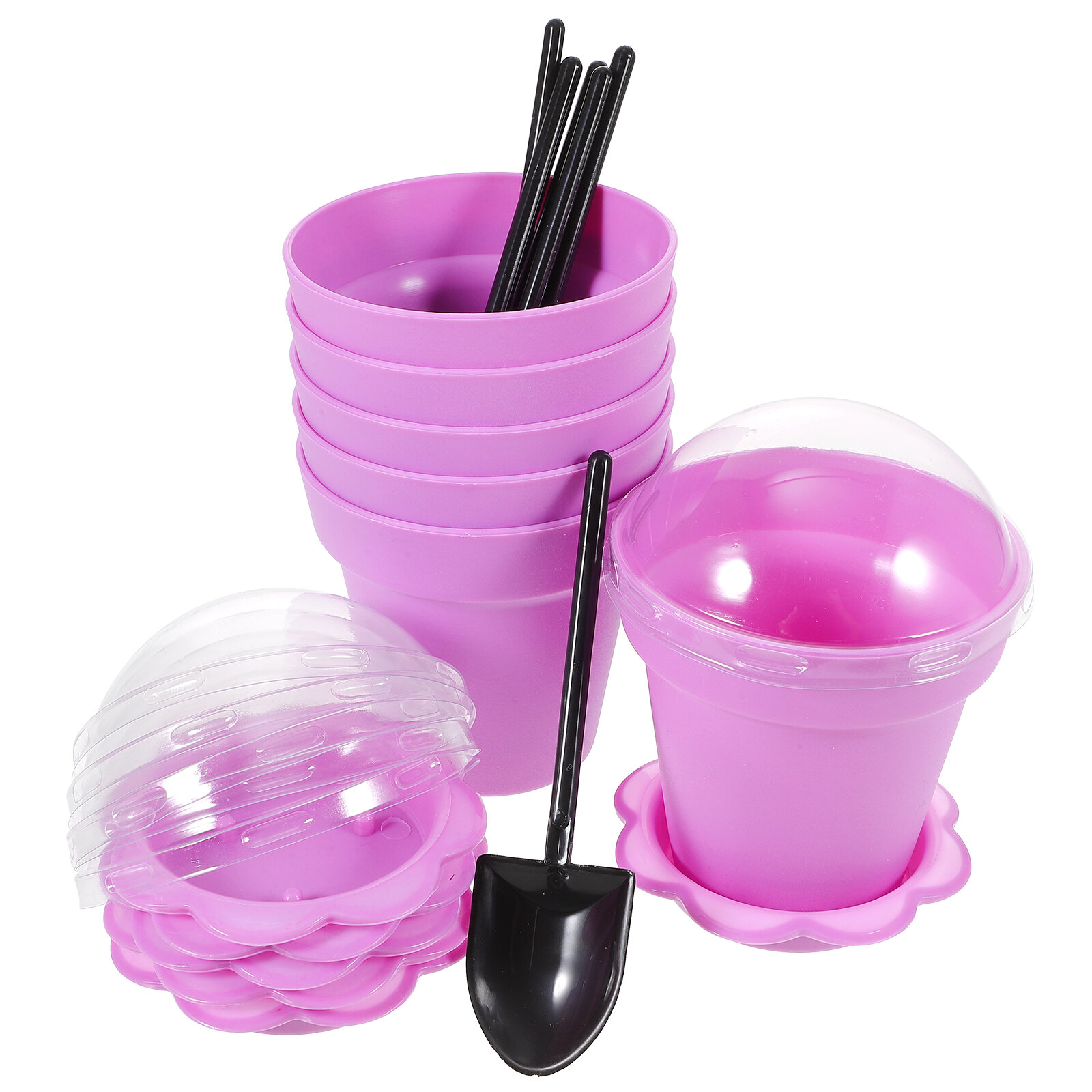 1 Набор Чашек Для Десертов, Цветочная Форма Из Pp-Пластика, Для Дома И Праздника