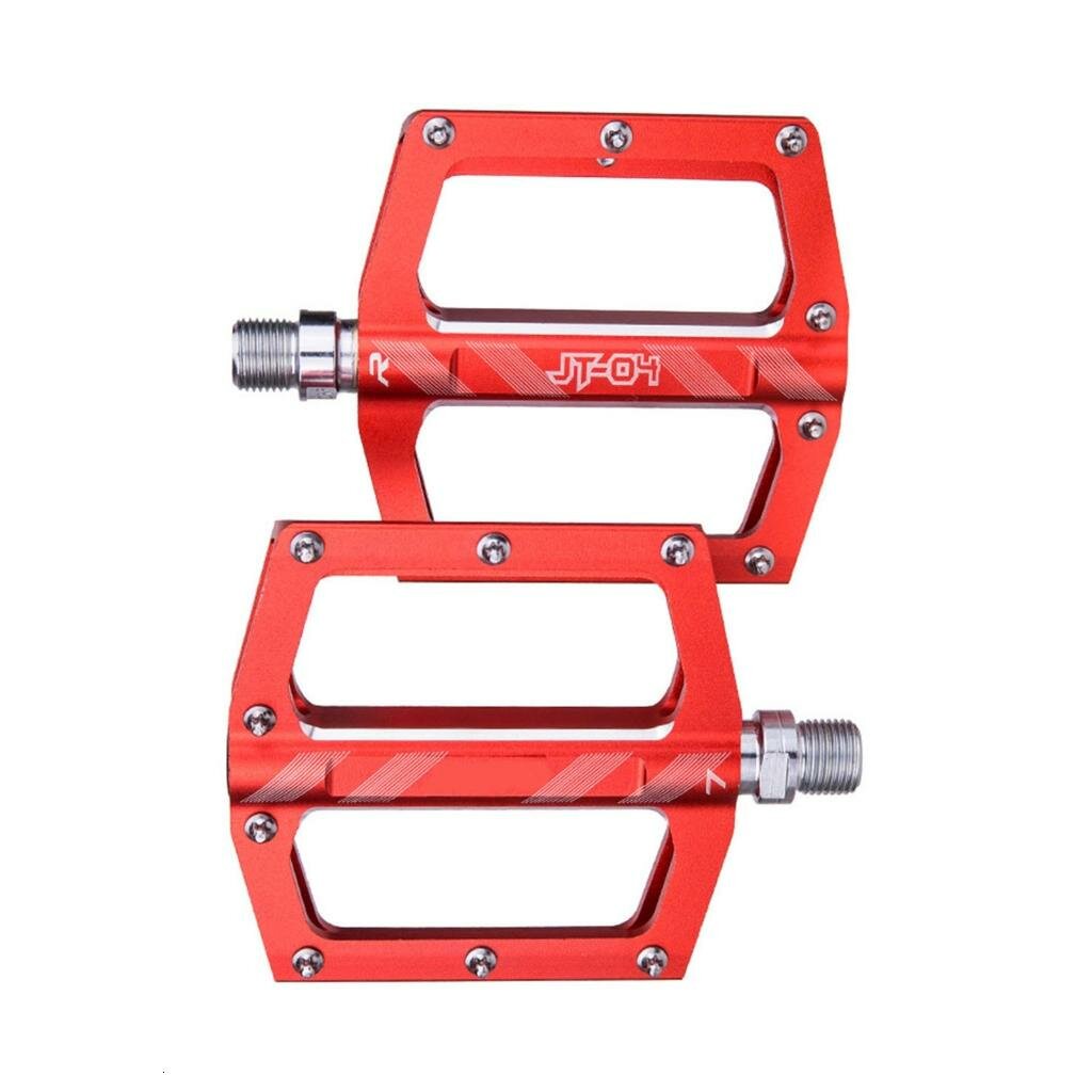 Платформенные педали для велосипеда из алюминиевого сплава, красный