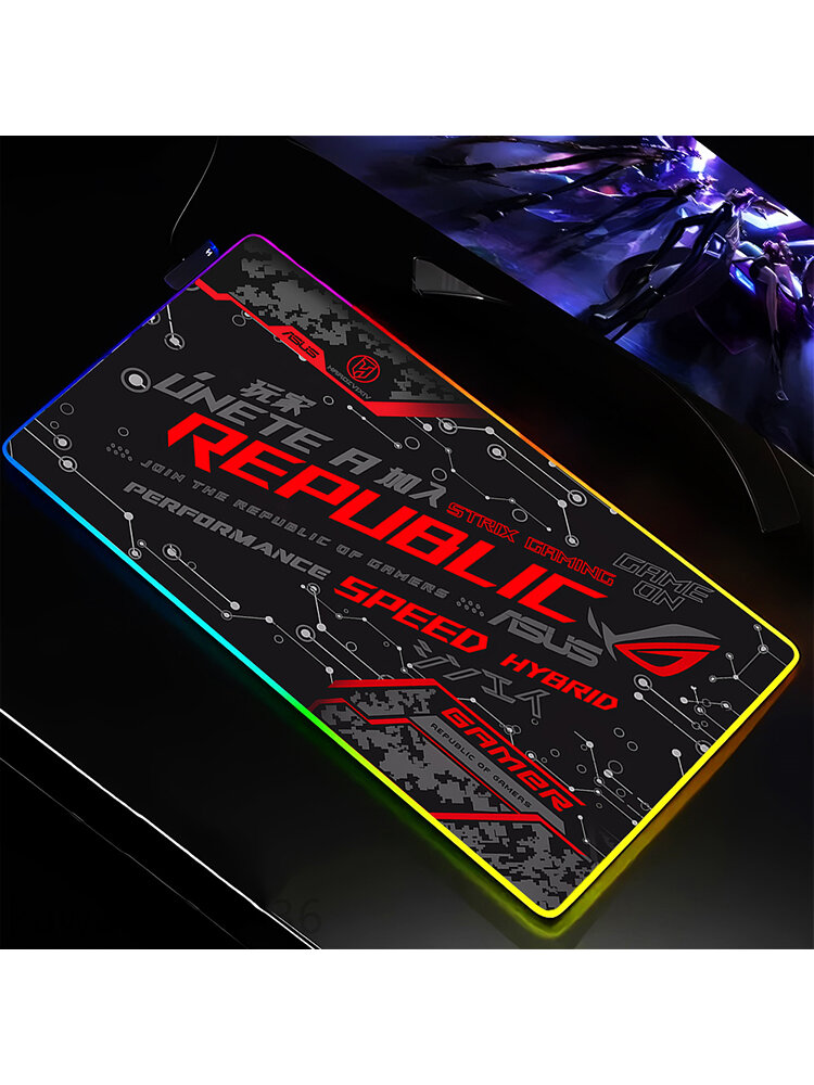 Игровой коврик Republic of Gamers ROG, с подсветкой, основание из резины, 40 см x 90 см