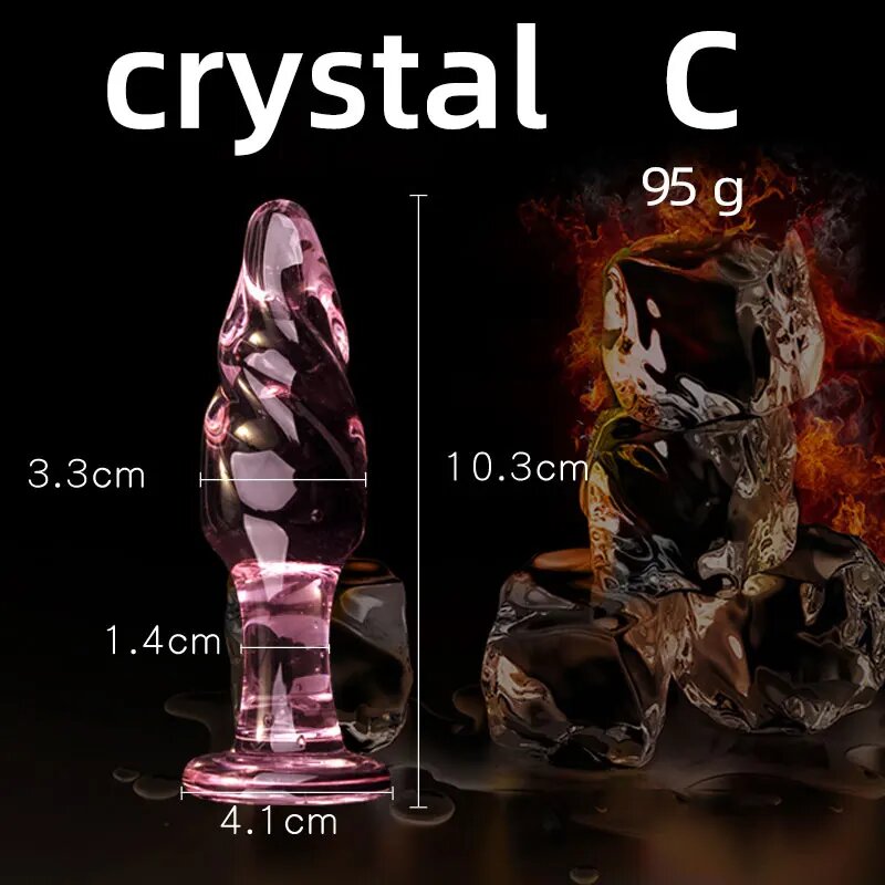 Анальная пробка для женщин, розовые Кристальные стеклянные анальные пробки, пенис, ночная жизнь, C
