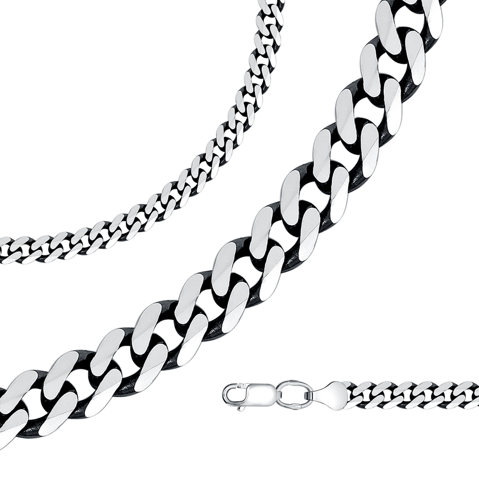 Цепь серебро, 925 проба, чернение