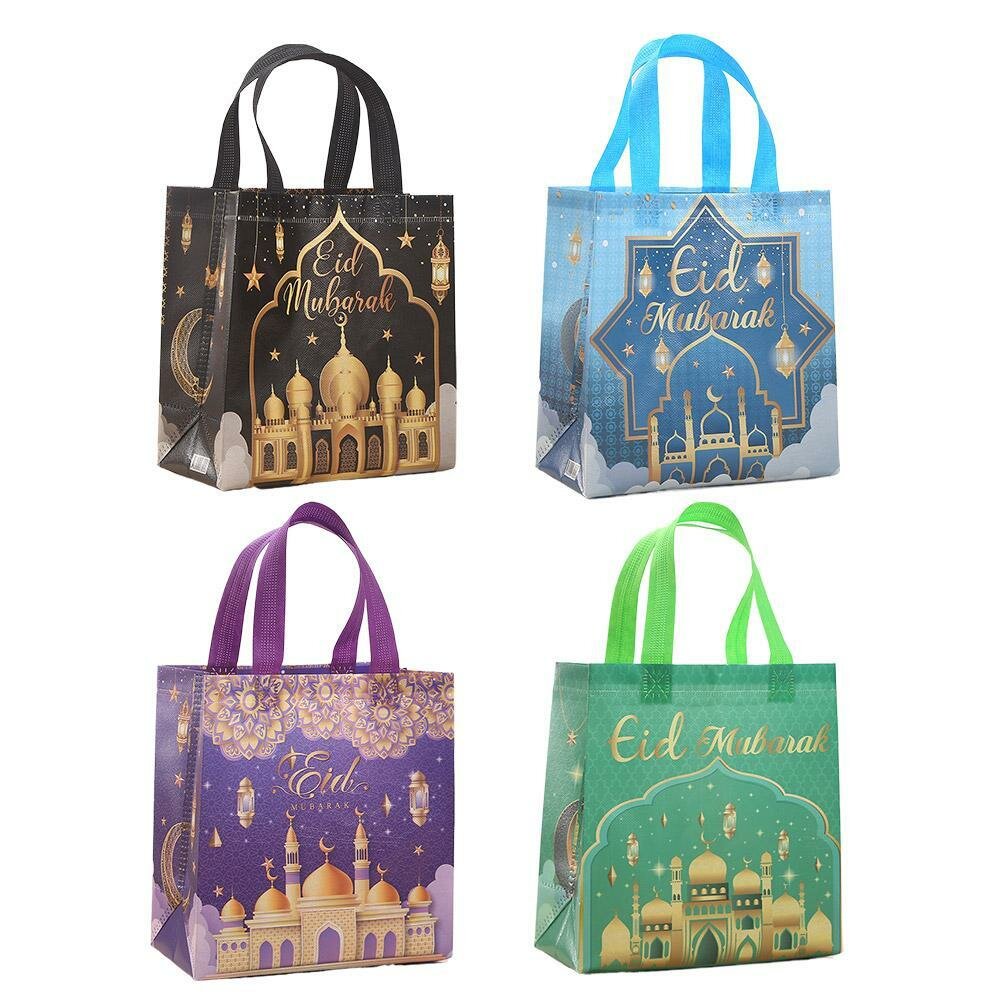 Рамадан Многоразовые подарочные пакеты, Сумки с ручками 23*22*11см, 4шт