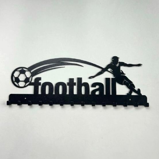 Медальница "Футбол "металлическая, черная