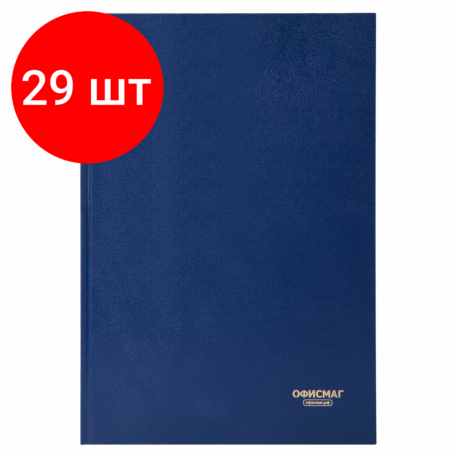 Комплект 29 шт, Книга учета 96 л, клетка, твердая, бумвинил, блок офсет, А4 (200х290 мм), офисмаг, 130177
