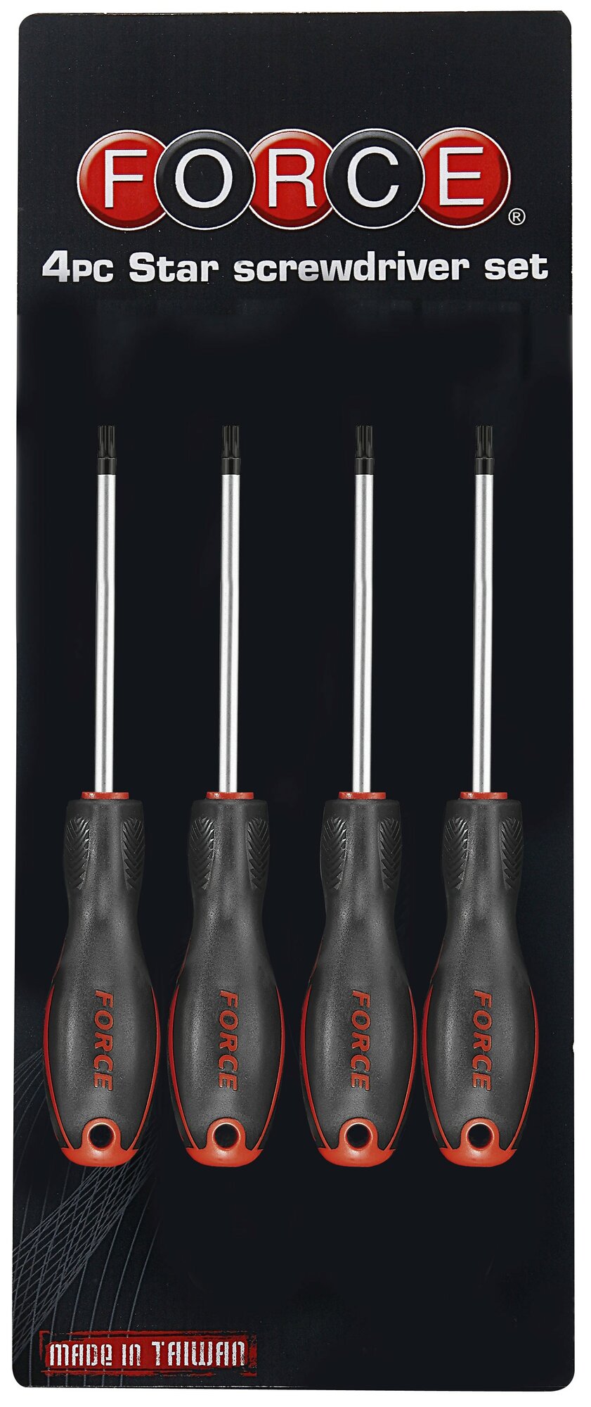 FORCE Набор отверток торкс Т6, Т7, Т8, Т9 4пр. 2044