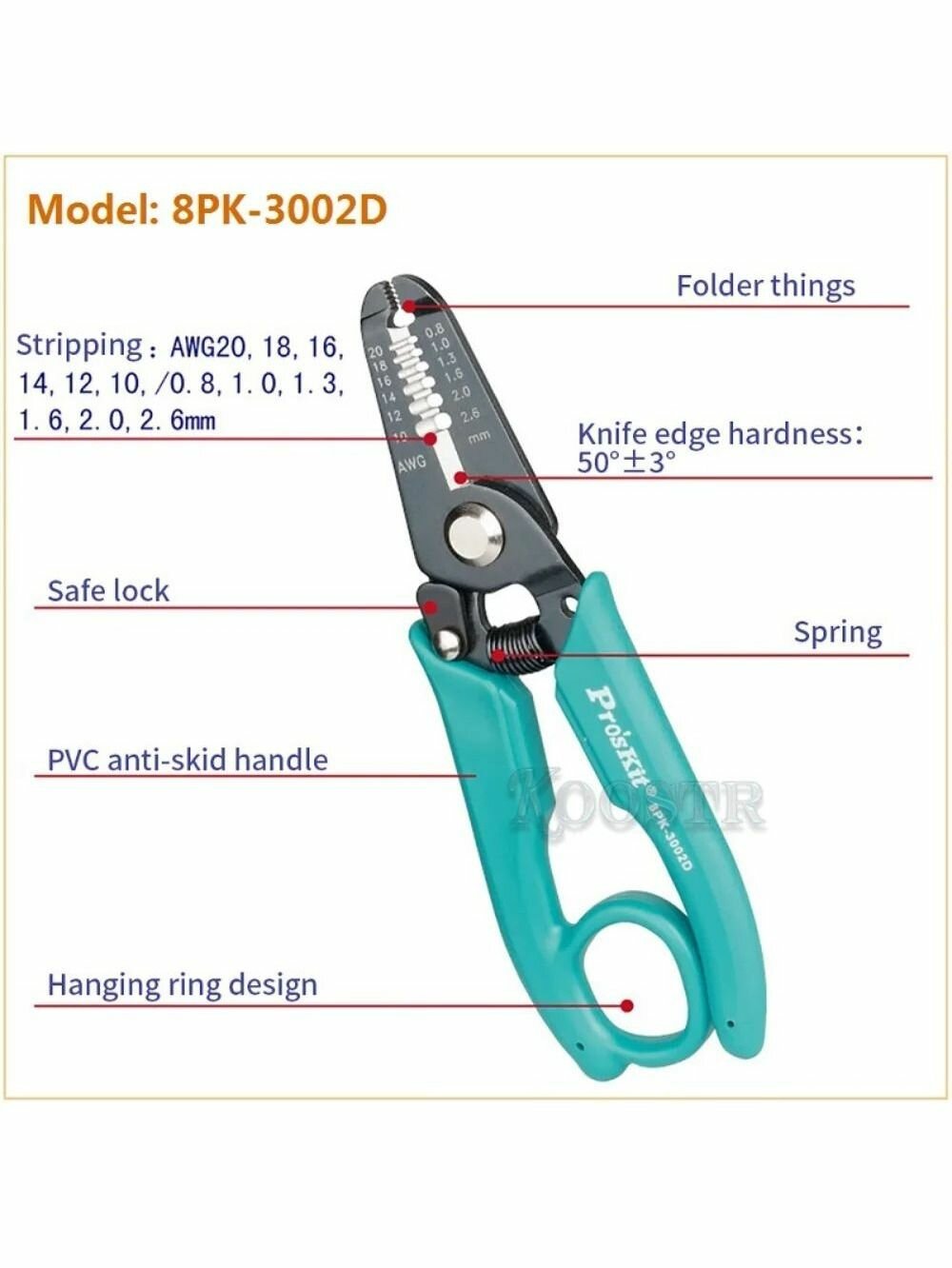 Pro'sKit 8PK-3001D 8PK-3002D высококачественные электронные ножницы для зачистки проводов прецизионные плоскогубцы