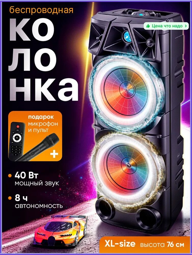 Беспроводная портативная колонка с функцией караоке и радио-Беспроводная колонка