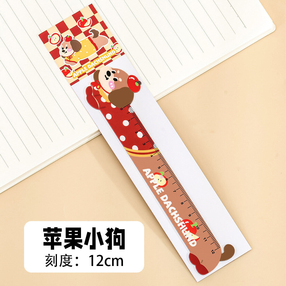 Магнитная линейка с милыми животными, маленькая линейка для студентов, магнитная лейбл-закладка, мягкая линейка для детей, канцелярский подарок