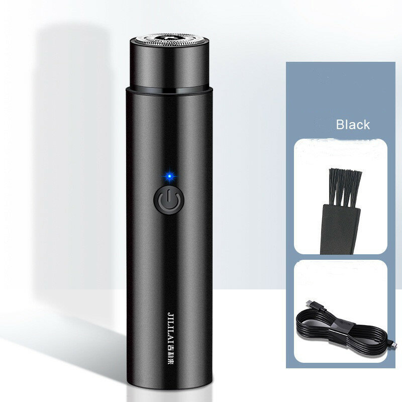 Электробритва для мужчин rotary 1 лезвие сменная головка моющаяся время работы 45-60 мин низкий уровень шума, черный