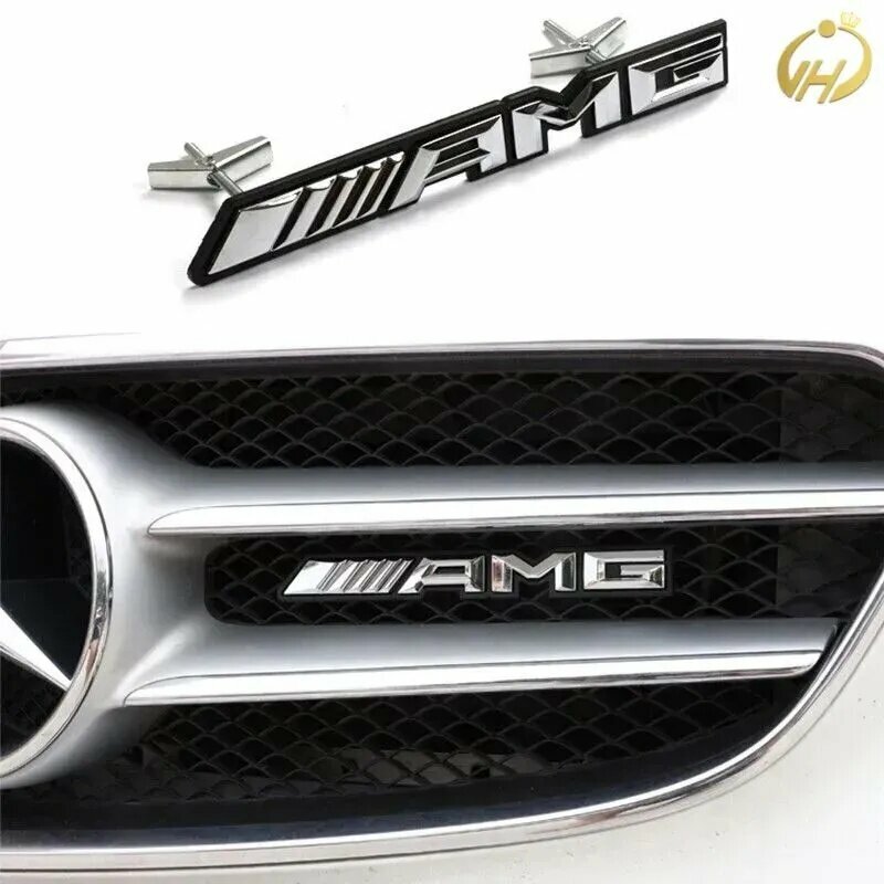 Стильный шильдик AMG из алюминия для решетки радиатора Mercedes-Benz