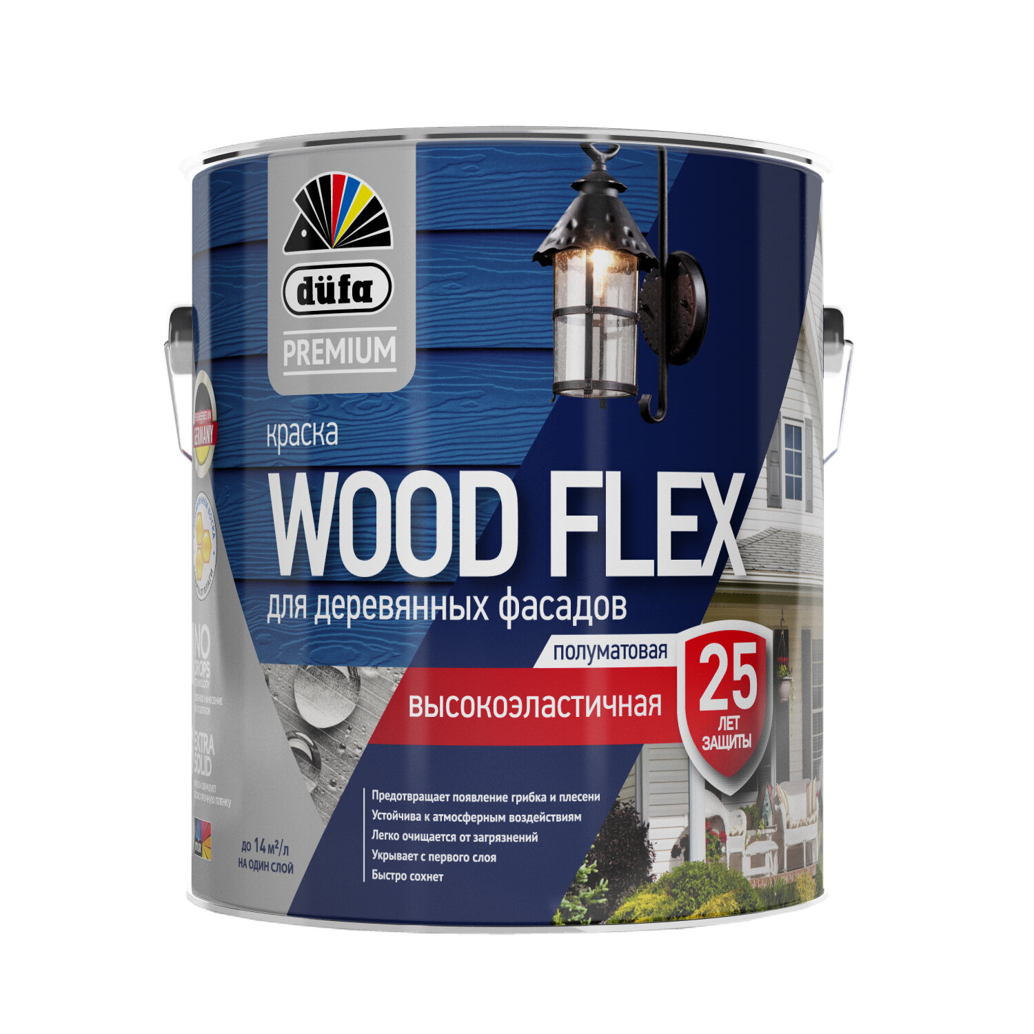 Краска Dufa WOOD FLEX высокоэластичная для деревянных фасадов 2,4л
