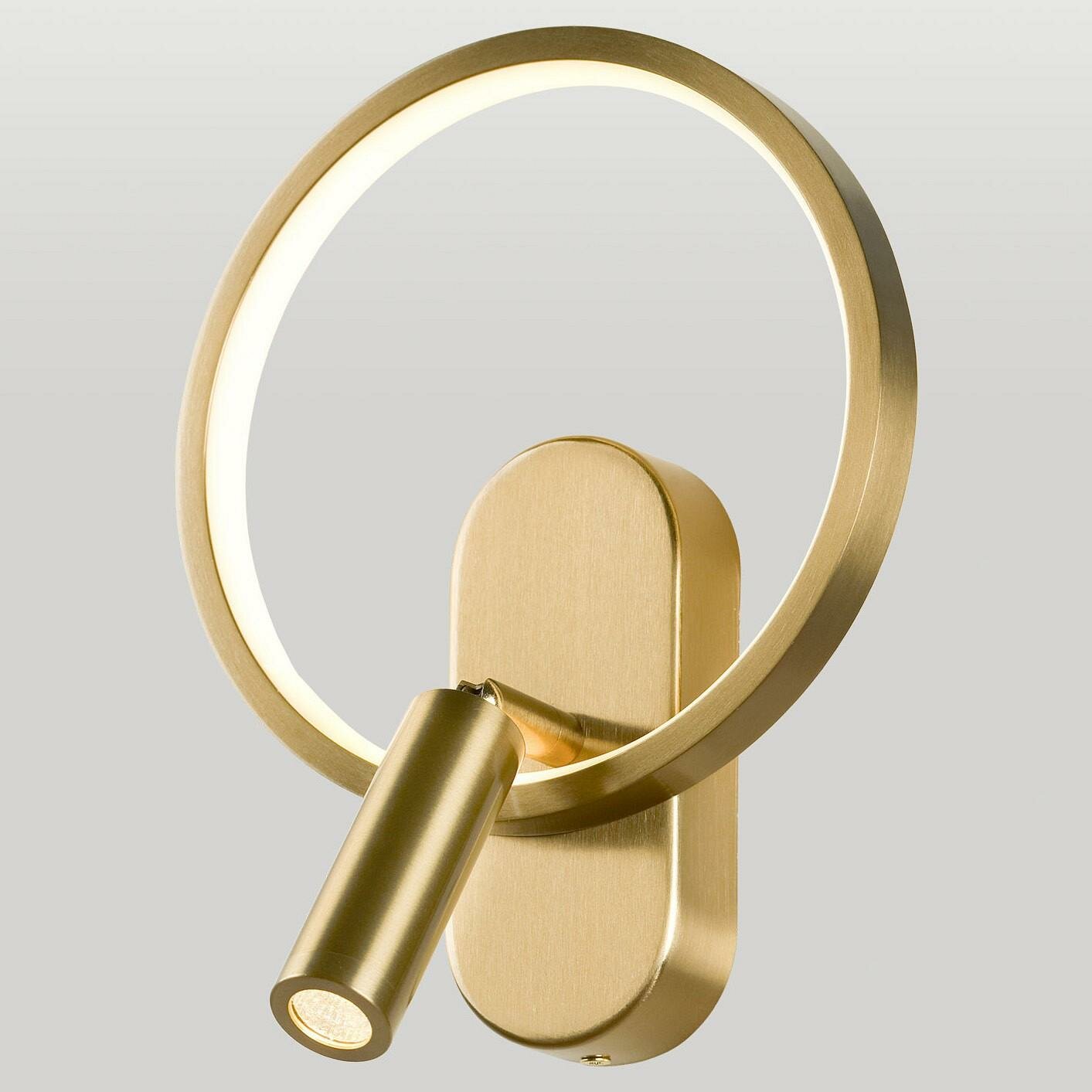 Бра с подсветкой Lussole Clay LSP-7239 цвет золотой Модерн