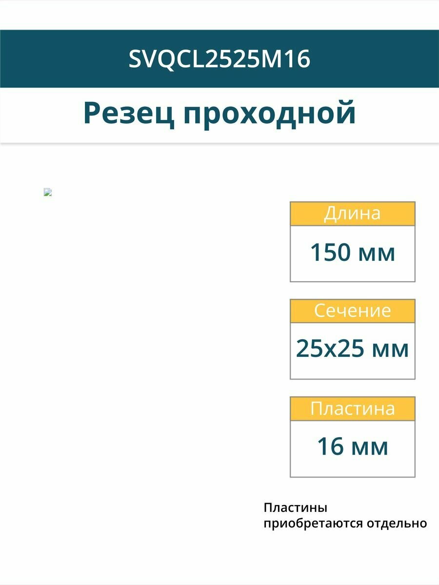 SVQCL2525M16 Резец токарный для наружного точения проходной левый / пластина V Ромб 35 - 16 мм