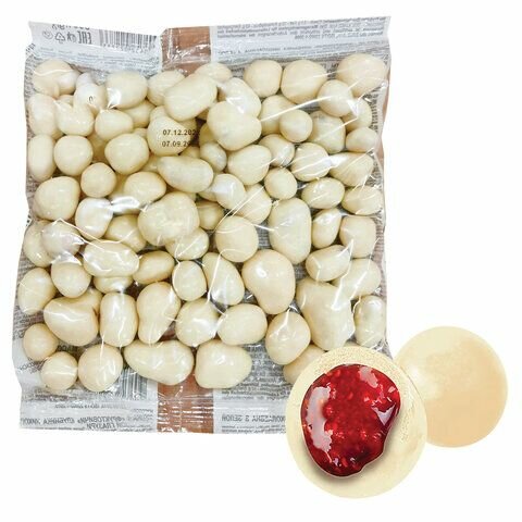 Конфеты фруктовичи "Клубника Николаевна" драже в белой глазури, 500 г, ОС955