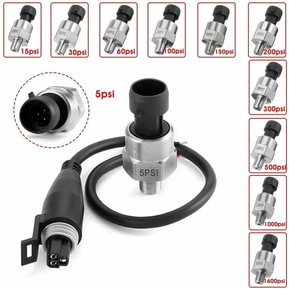 1 штука 1/8 NPT 5V датчик давления датчик-передатчик 5PSI-1000PSI подходит для подачи топливного воздуха