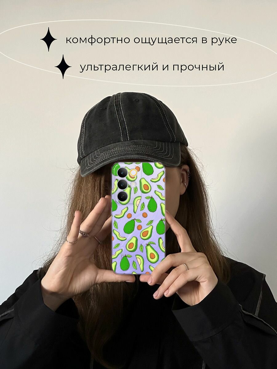 Чехол на Realme C85 Pro / Реалми C85 Про с принтом Авокадные авокадо, прозрачный — фото 1
