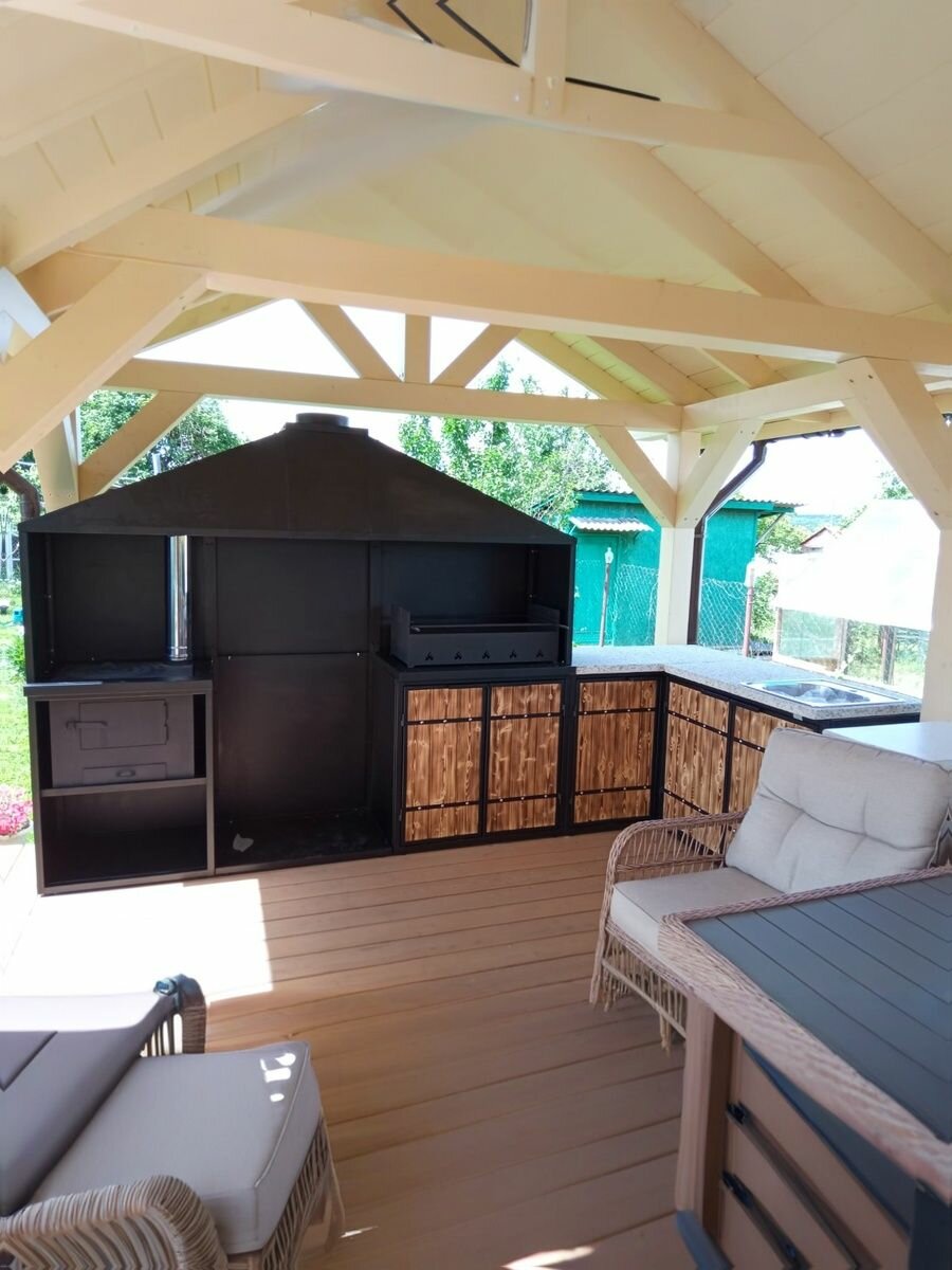 Барбекю комплекс Лофт 2, мангальная зона, мангал