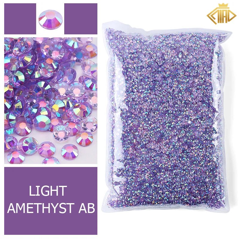Клей для страз QIAO 2-5 мм Фиолетовый, 5mm - 10000Pcs, T- light amethyst AB