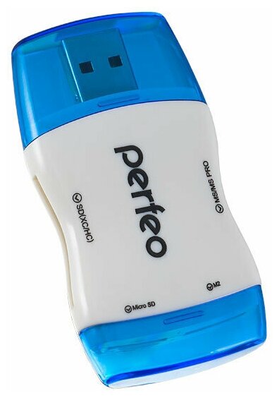 Perfeo Card Reader SD MMC+Micro SD+MS+M2 синий 30007073 — фото 1
