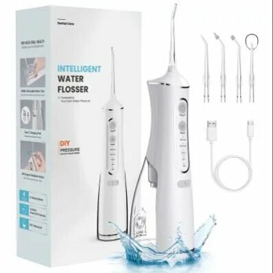 Ирригатор для полости рта портативный AsiaCare LIGHT, 8 насадок / Ирригатор для зубов / Прибор для чистки зубов
