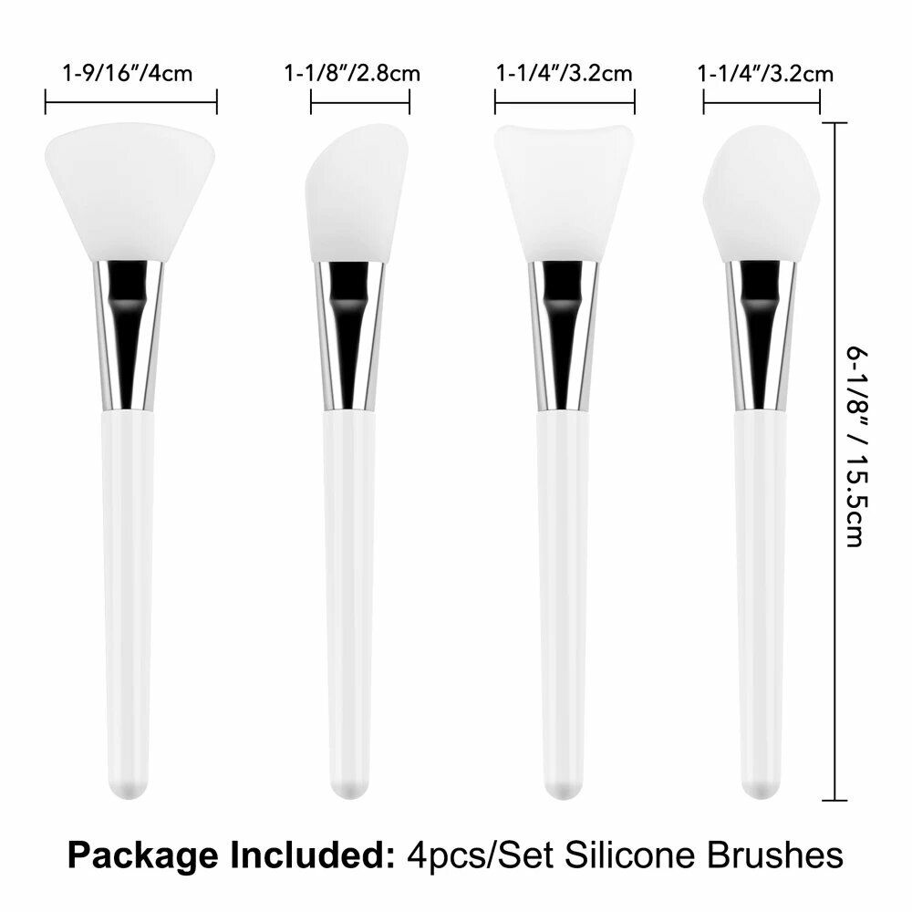 Силиконовая кисть для эпоксидной смолы 4pcs White