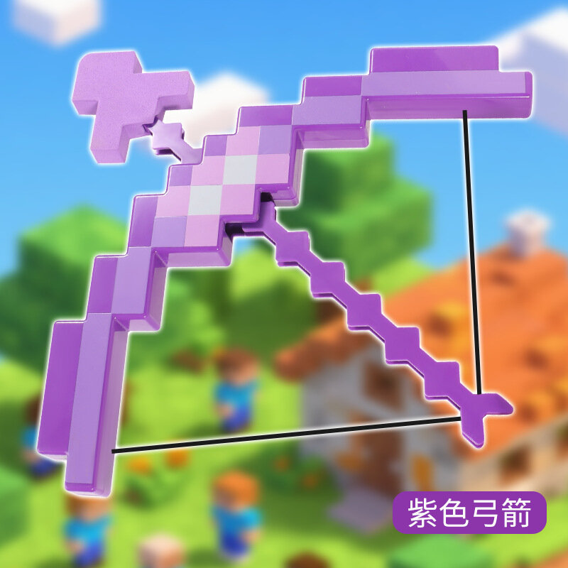 Игрушка Minecraft, запускаемая, 2025, новый коричневый лук, пиксельный стиль, модель игрушки, пенопластовый меч