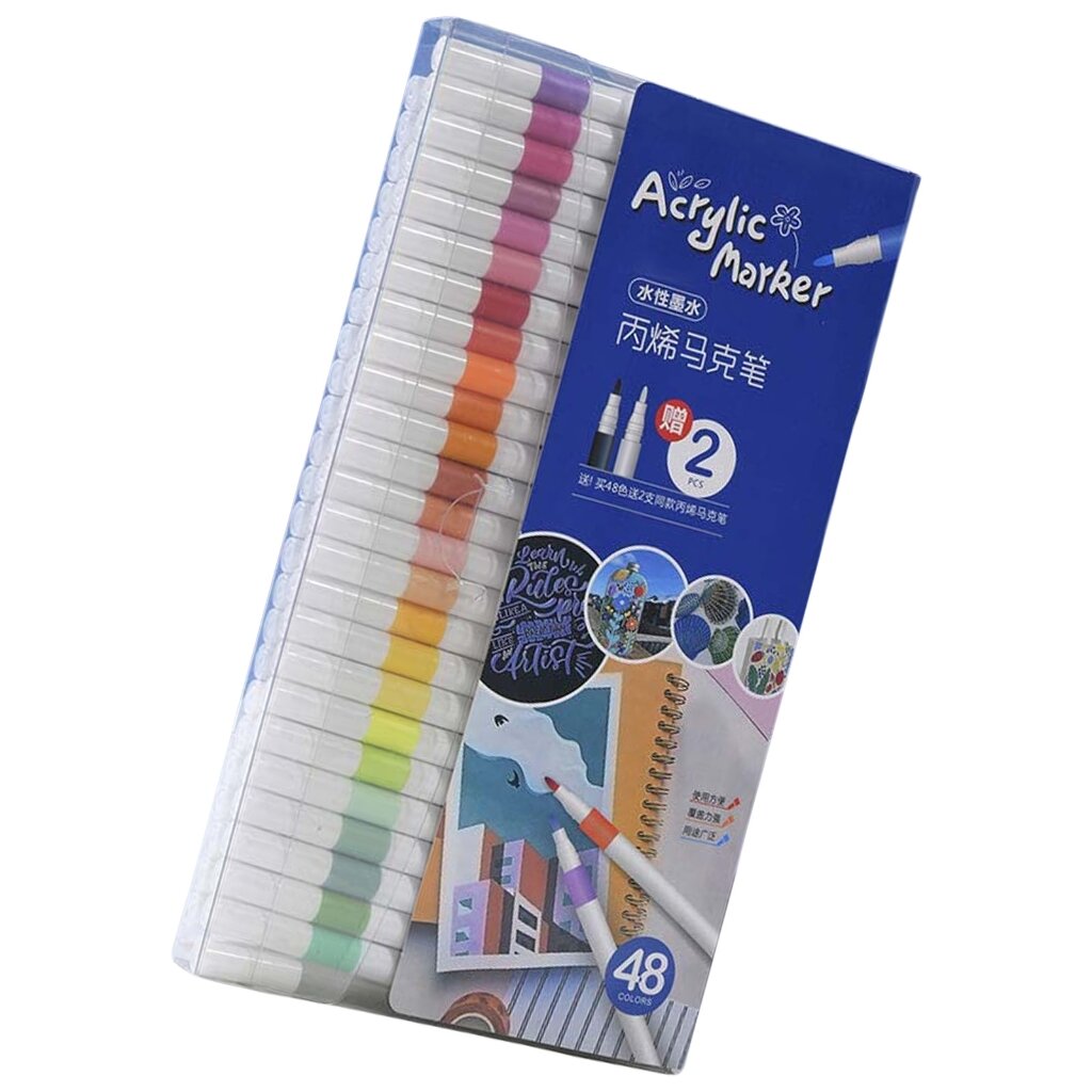 12/24/48 Цветных Акриловых Маркеров Набор Акриловых Красок Ручка Водонепроницаемая Акриловая Ручка Акриловая Краска Маркер для Стеклянной Наскальной Живописи
