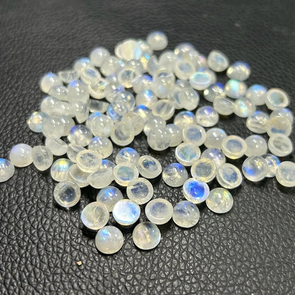 Овальный 3x5 4x6 5x7 мм натуральный лунный камень кабошон с плоской задней частью простой синий лунный камень кольцо камень