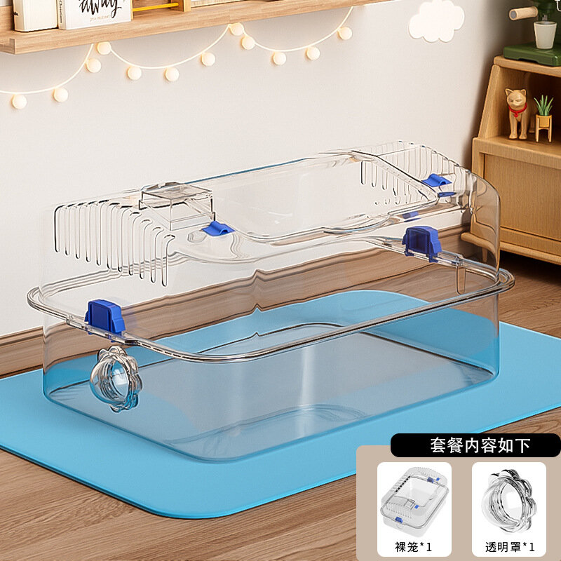 Роскошная очень большая клетка для виллы, полностью прозрачная золотая клетка для хомяка с беговым колесом, просторная клетка для домашних животных