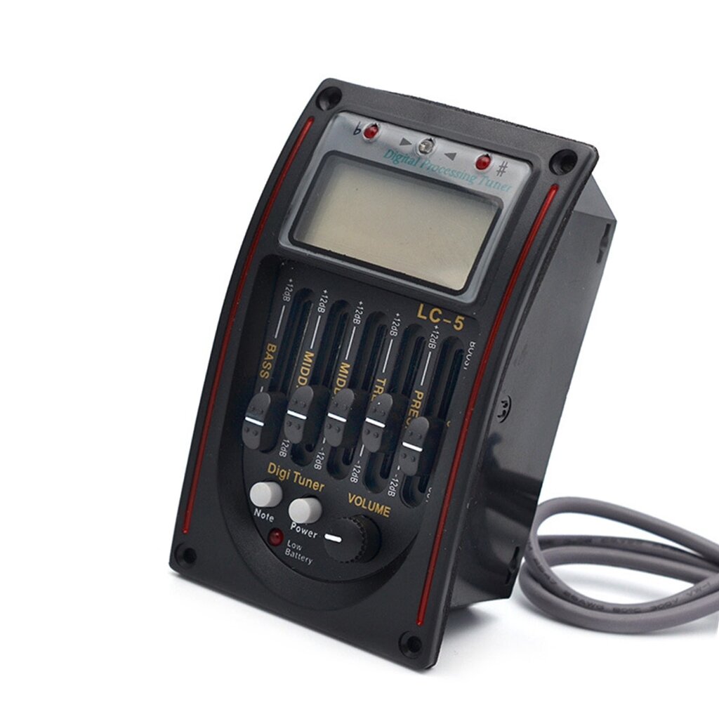 Усовершенствованный 5-полосный предусилитель эквалайзера Звукосниматель для акустической гитары Простая установка Звукосниматель для гитары