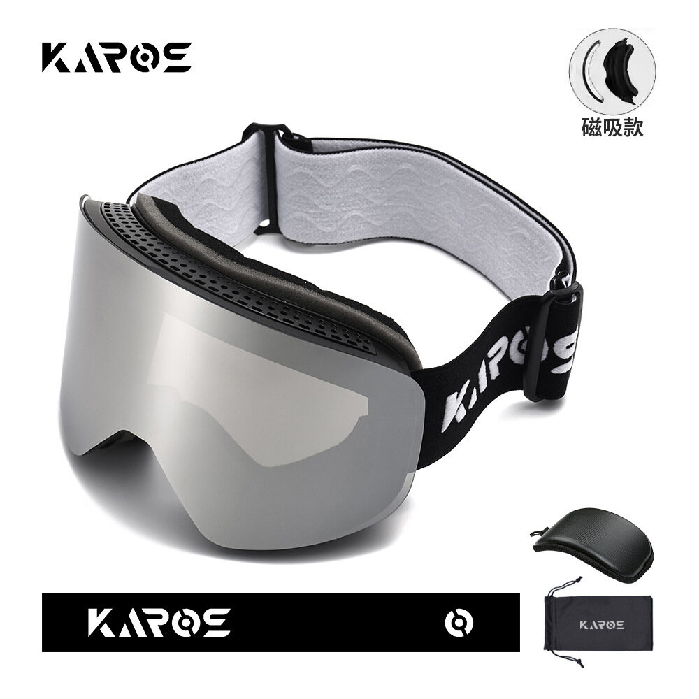 2026KAROS Лыжные очки с магнитным быстрым снятием, антизапотевающие, защитные очки для снега, УФ-защита, для близоруких, носимое оборудование HD унисекс