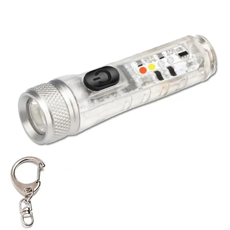 Фонарик LED XA819 White, серебряный, на брелке