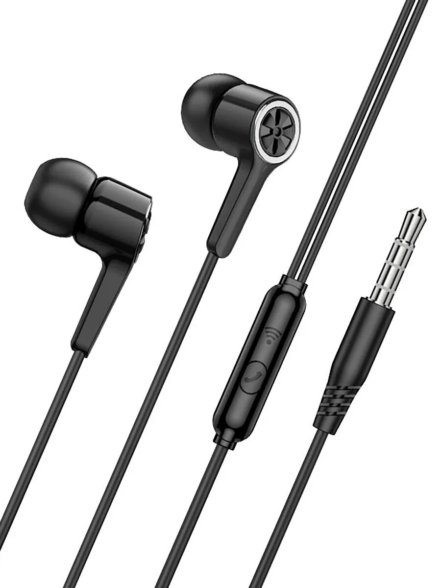 Наушники проводные с микрофоном Hoco M104, цвет черный